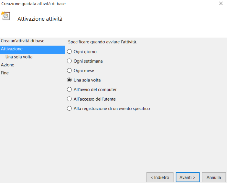 COME PROGRAMMARE SPEGNIMENTO DEL PC
