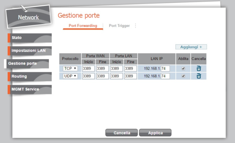 COME APRIRE LE PORTE DEL ROUTER LINKEM